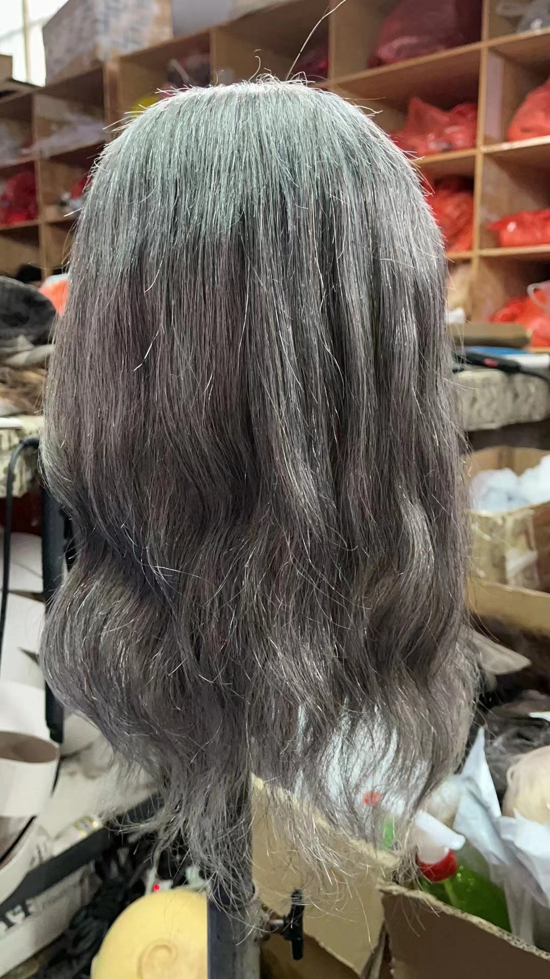 6*6.5” Natural Wavy Grey Hair Human Hair Mono Hair Topper Pieces, Add ...
