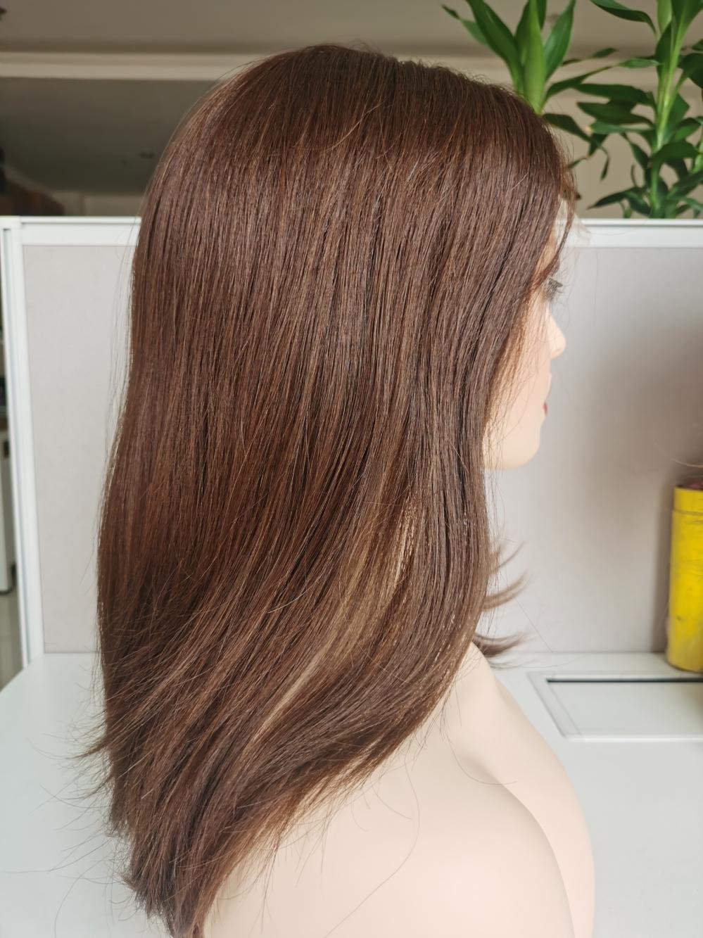 Flawlessly Crafted Dark Brown Human Hair Wig with Undetectable Lace and ...